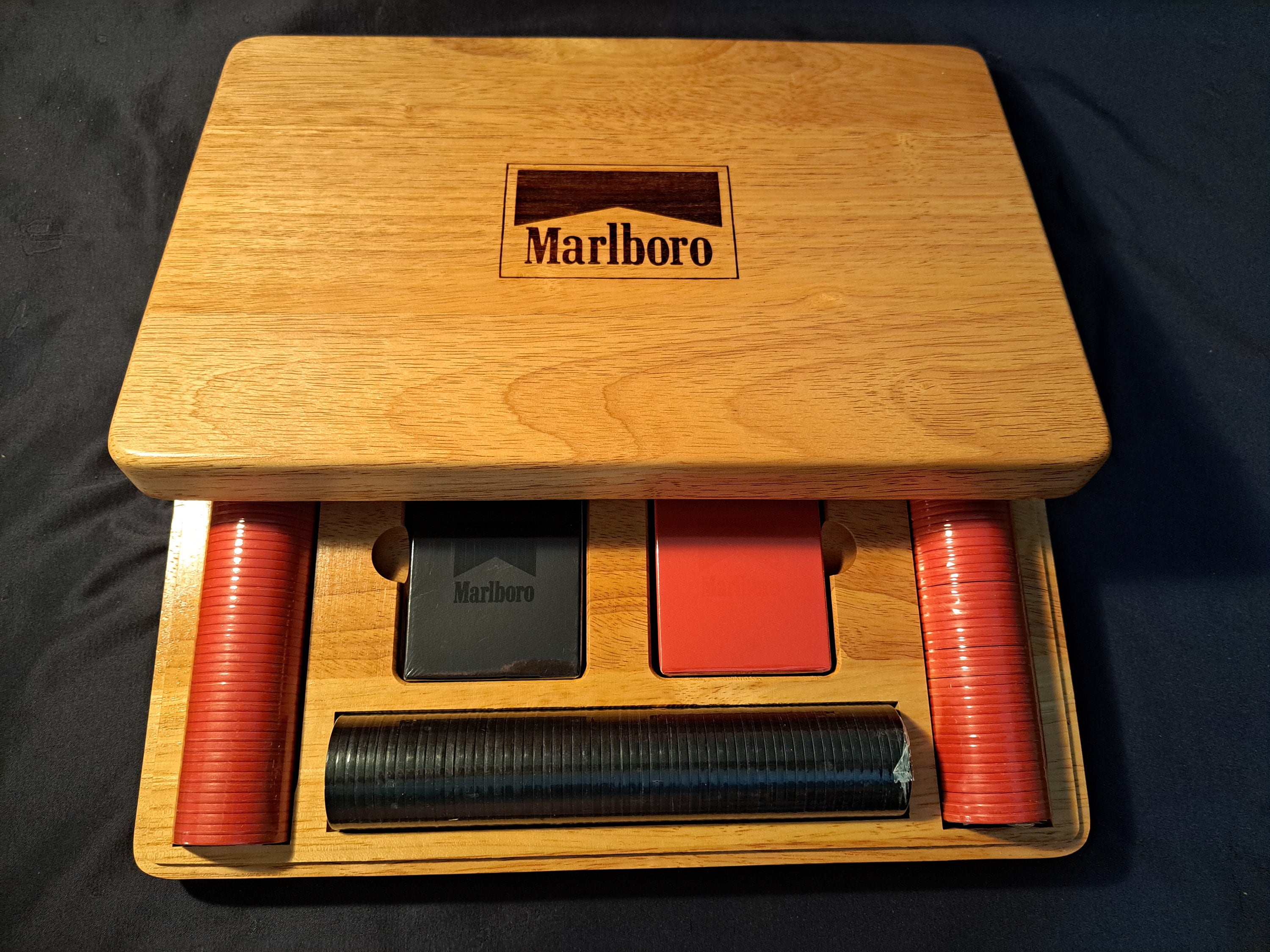 1996 Marlboro Poker Set Sealed Original Oak Wood Box - Etsy
