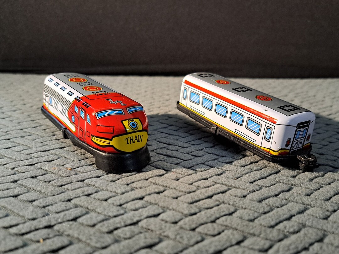 Vintage BAI BAO Tin Train Wind up Toy Express Train Litho Toy for Parts ...