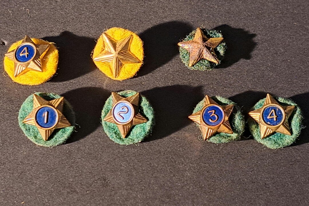 1940s Boy Scouts STAR PIN Lot Service Year BSA Vintage Screw Back ...