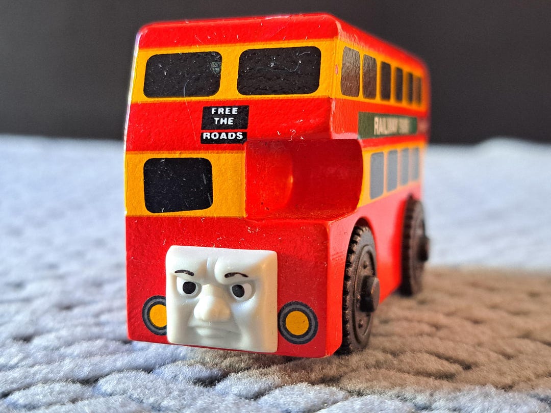 BULGY Bus Double Decker Thomas & Friends Train Rare 2093 Wooden Railway ...
