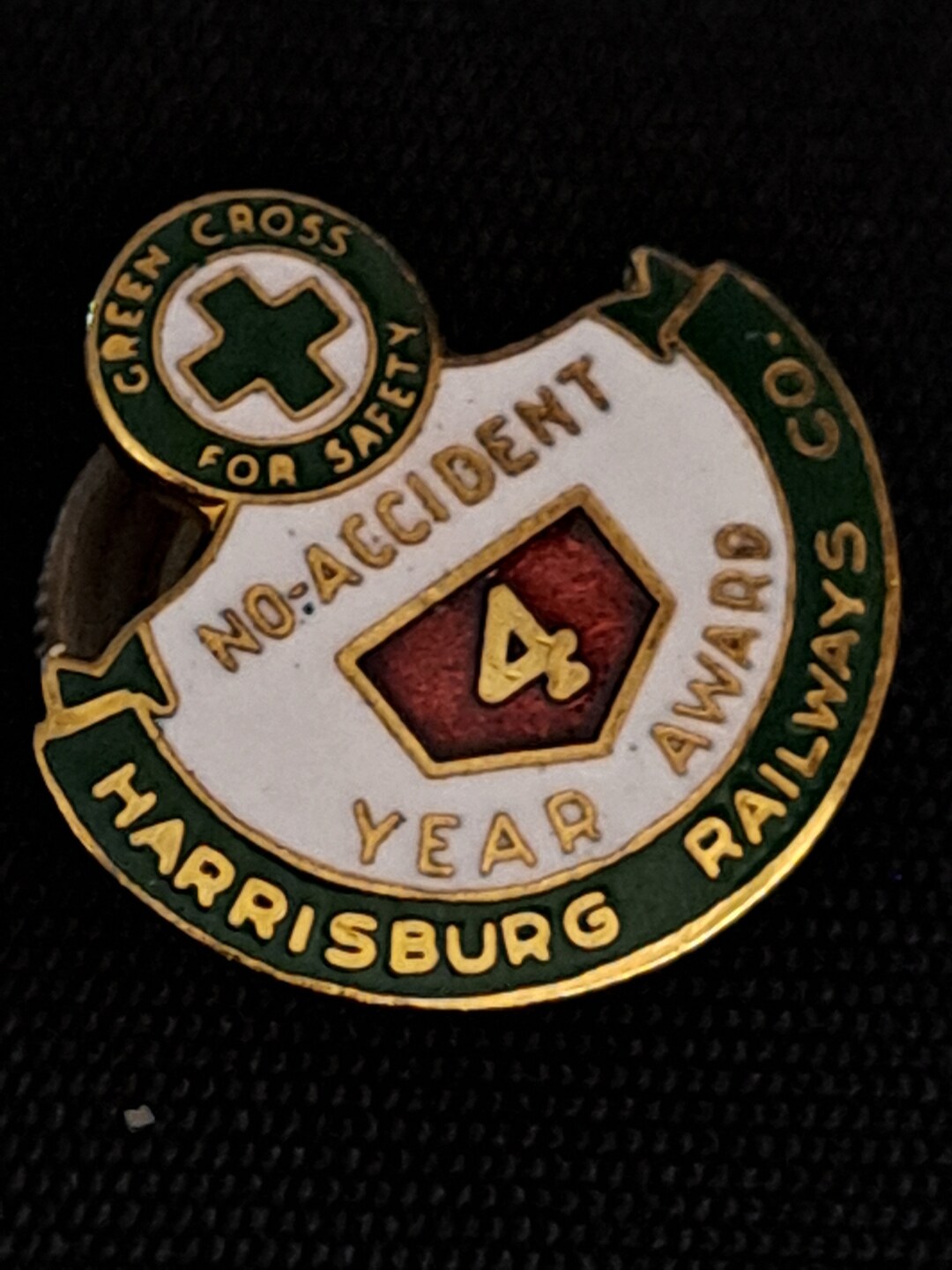 HARRISBURG Railroad RAILWAY Mid-century Train Engineer Screw Back Pin ...