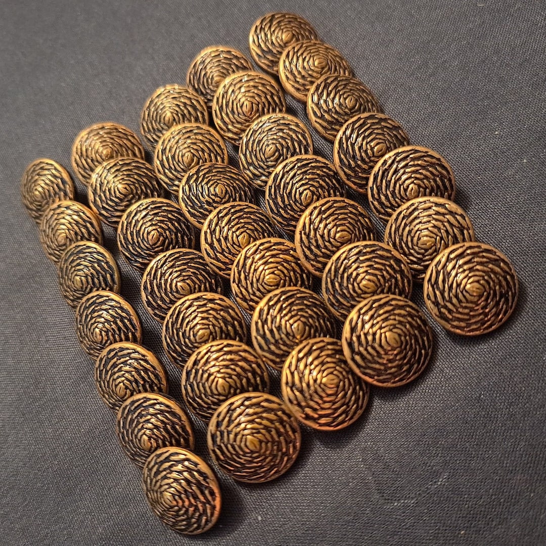Gold Braid DOMED BUTTONS Large Lot Spiral Button Button Large Lot of 35 ...
