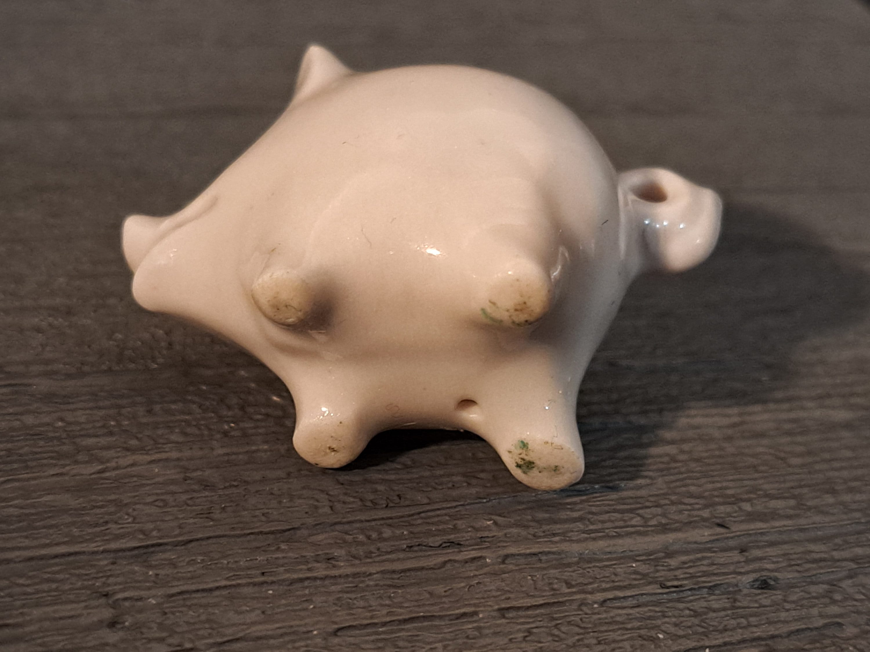 Japan PIG Vintage Figurine Miniature White Piggy Miniature Animal ...