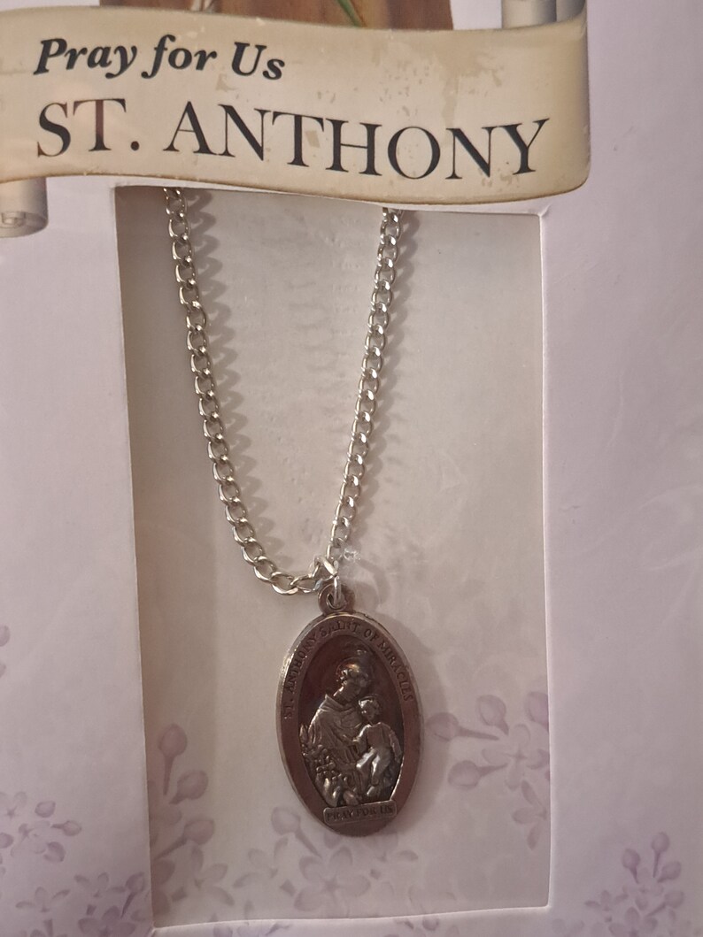 SAINT ANTHONY'S Necklace Pray for Us Lot Cross Keychain Franciscan ...