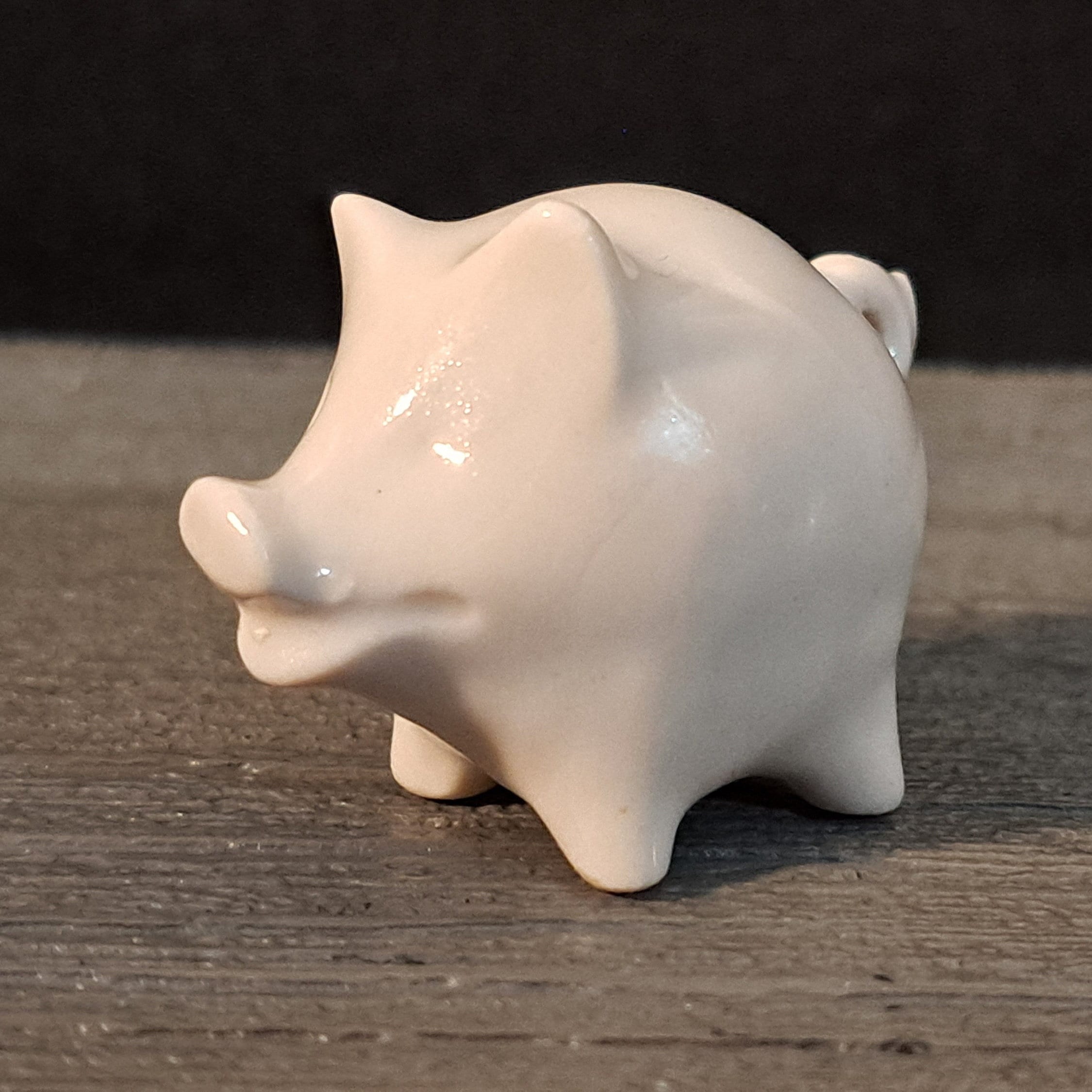 Japan PIG Vintage Figurine Miniature White Piggy Miniature Animal ...