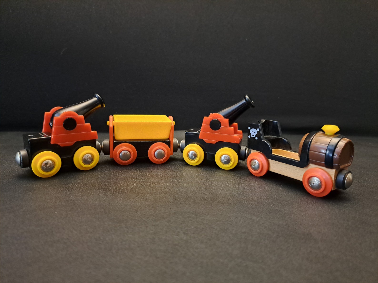 BRIO Rare Wooden PIRATE Ship & Trains Lot Imaginarium BRIO Pirate Wood ...