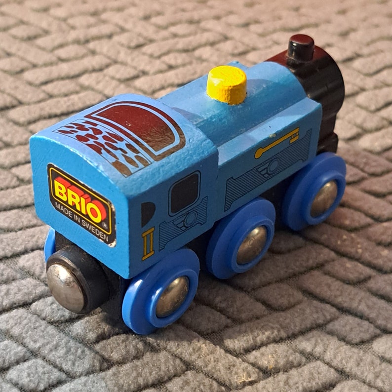 BRIO Blue Engine 33607 Train Vintage Wooden 2001 Excellent Used ...