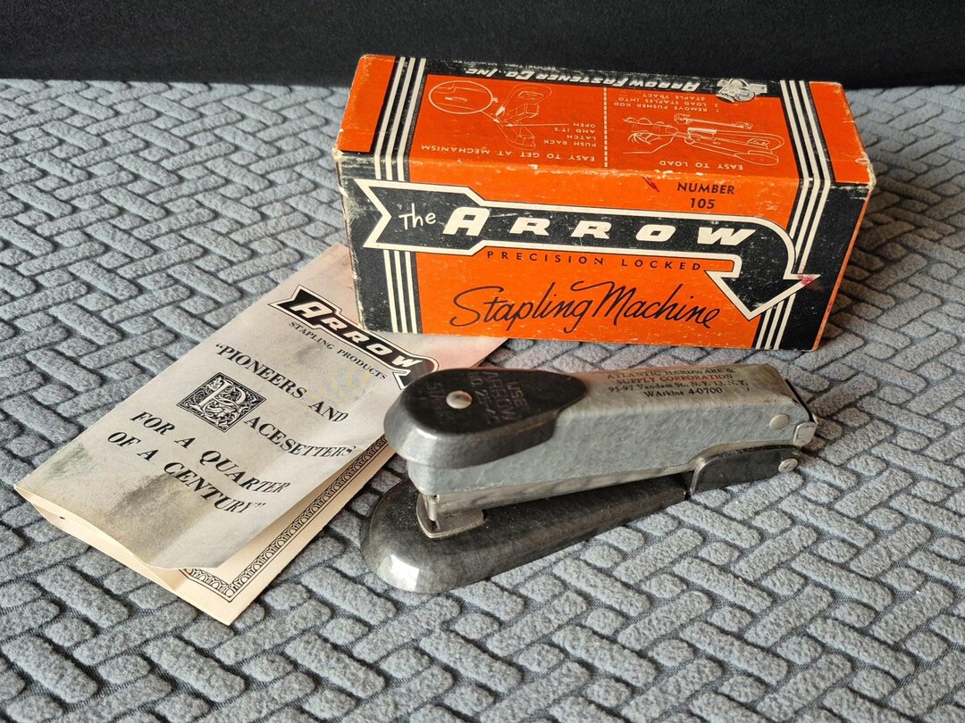1960s ARROW Stapler No. 105 Brooklynn NY USA Vintage Precision Locked ...