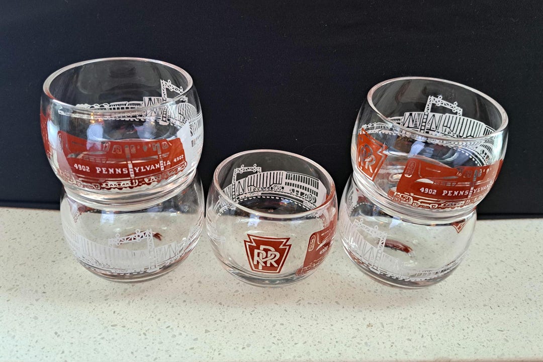1960s Glasses PRR Pennsylvania Railroad Company 4902 Locomotive Glasses ...