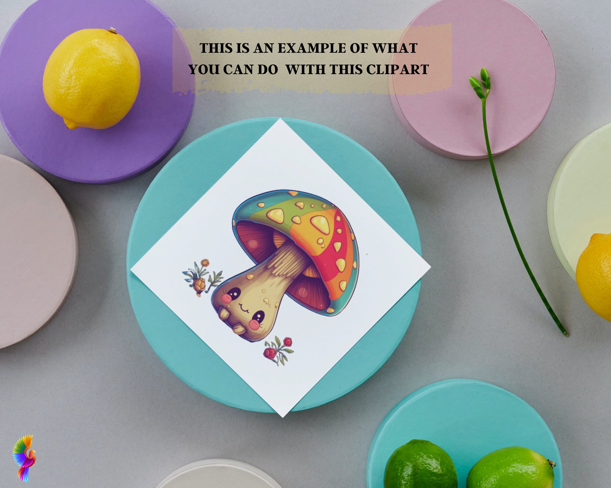 12 Vibrant Rainbow Mushroom Clipart Collection | Colorful Clip Art for ...