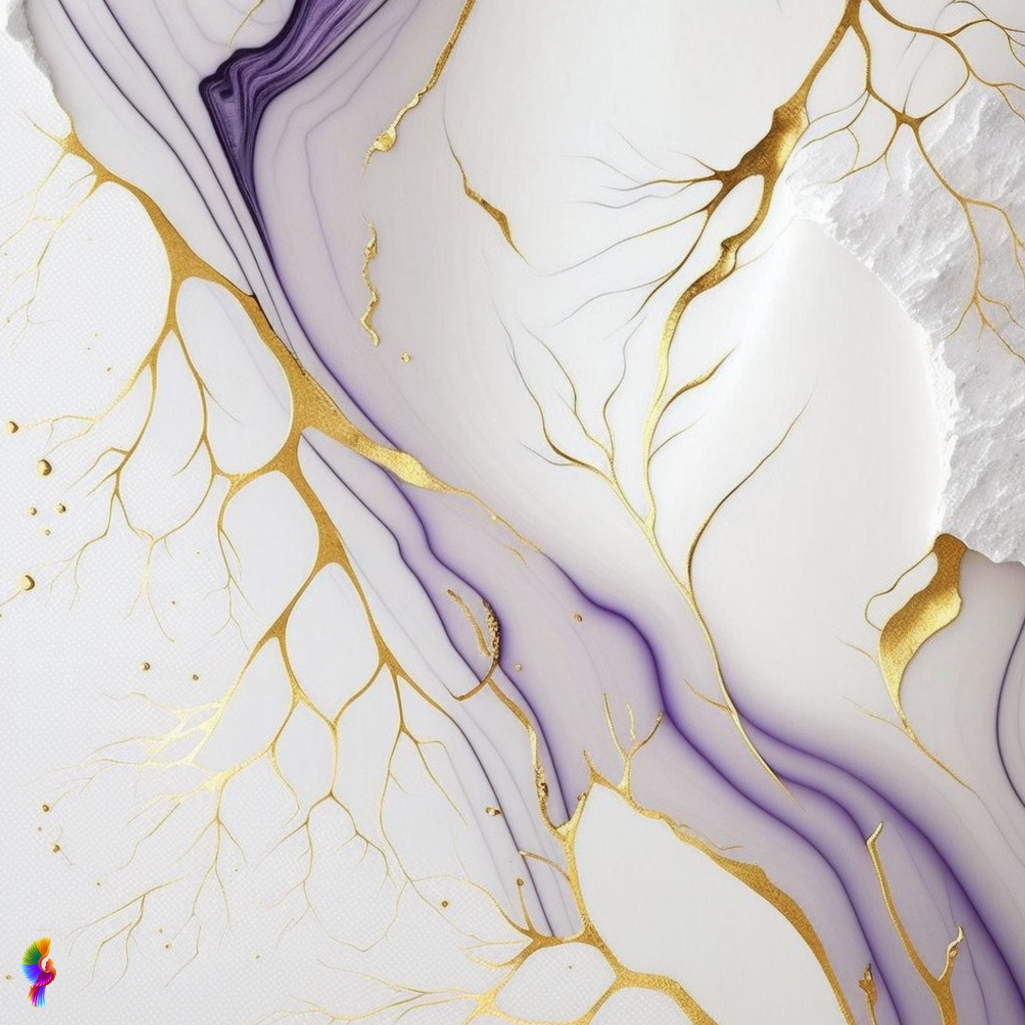 Purple and Gold Marble Digital Paper | Seamless Marble Backgrounds ...