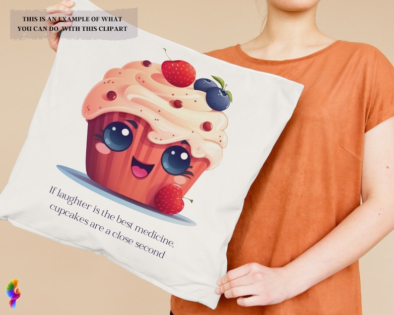 Cute Cupcake Clip Art Collection | 22 Delightful Cupcake Illustrations ...