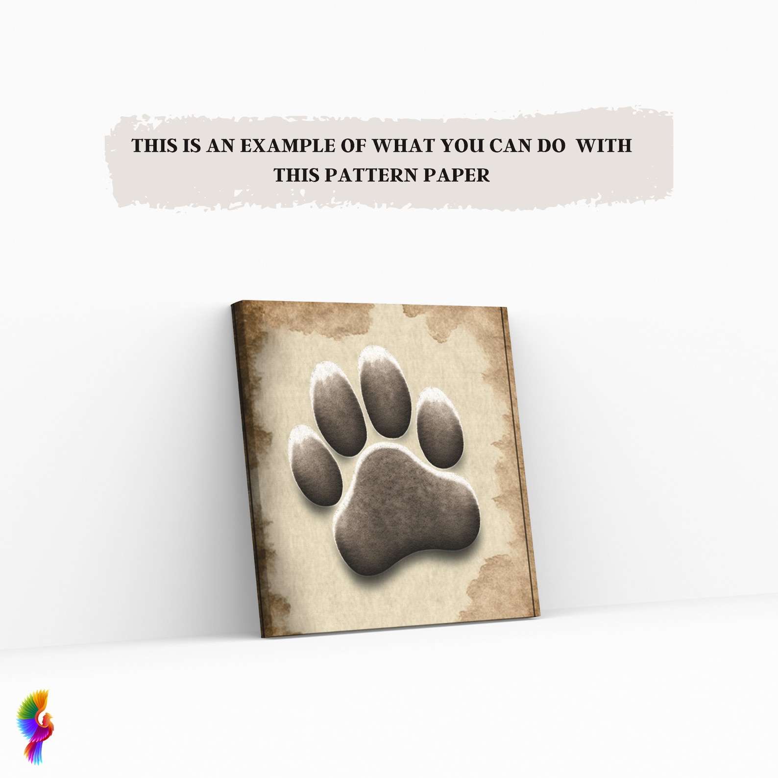 3D Dog Digital Paper | Paw Print Patterns | Pet Scrapbooking & Craft ...