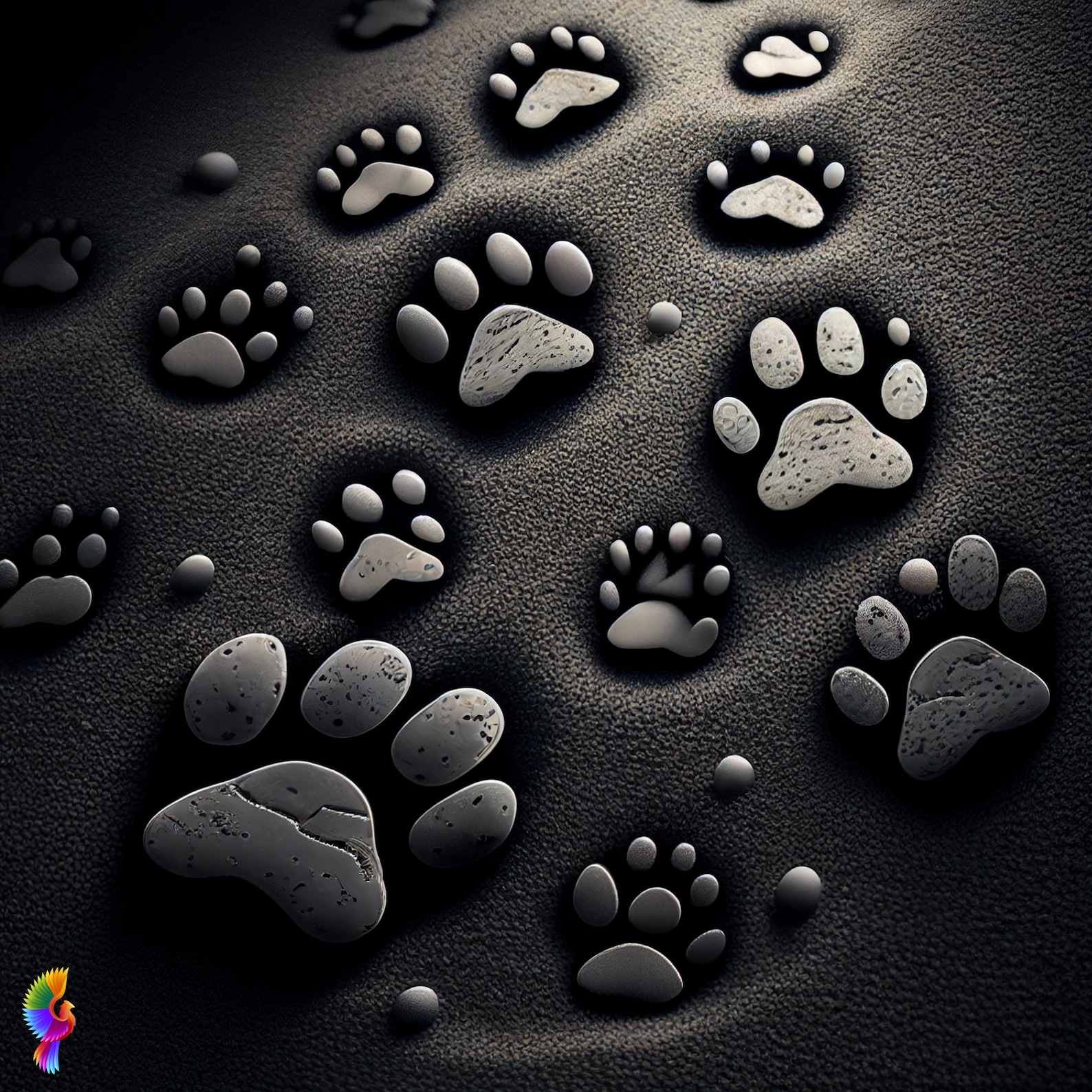 3D Dog Digital Paper | Paw Print Patterns | Pet Scrapbooking & Craft ...