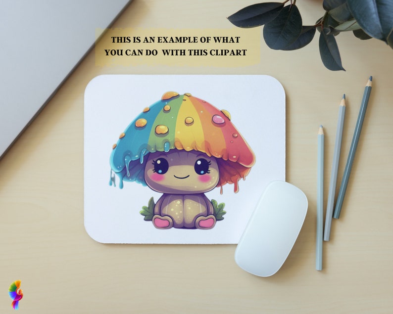 12 Vibrant Rainbow Mushroom Clipart Collection | Colorful Clip Art for ...