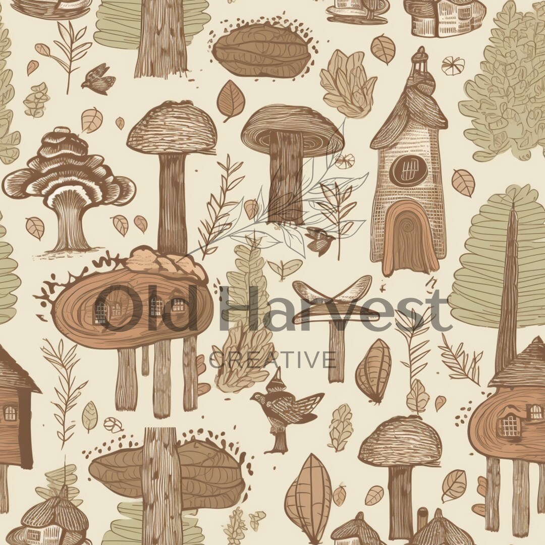 Vintage Hand-drawn Woodsy Paper - SEAMLESS - Etsy