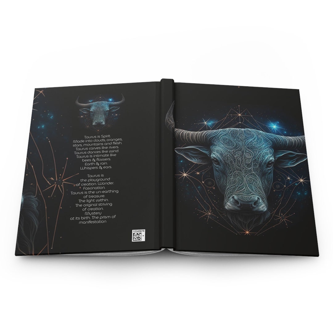 Taurus With Blue Stars With Poem Hardcover 150 Page Zodiac Journal ...