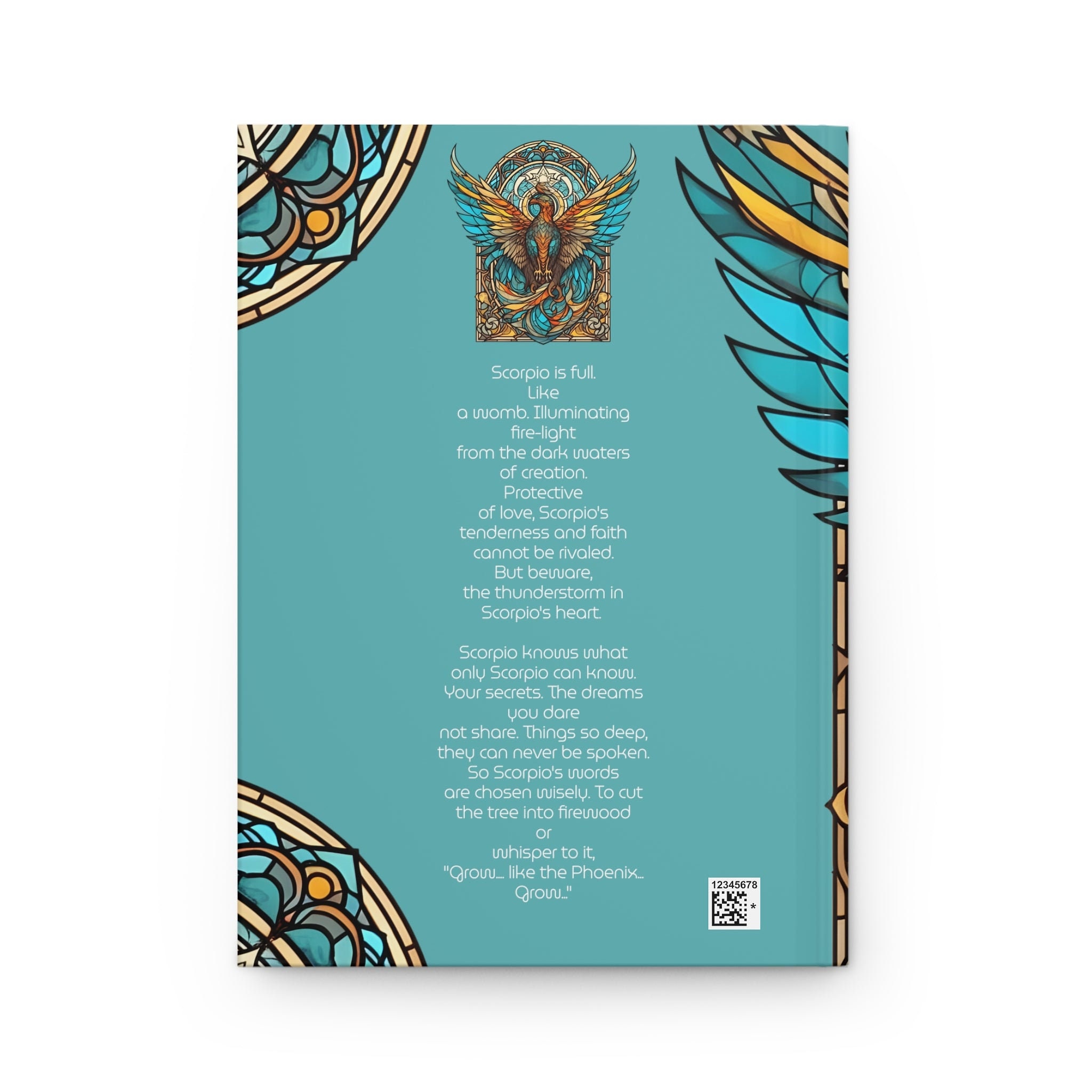 Scorpio Phoenix Stained Glass Illustration With Poem Hardcover 150 Page ...