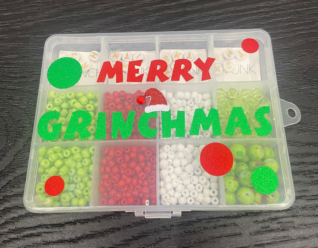 DIY Merry Grinch-mas Themed Bracelet Kit Personalized Bead Craft Kit ...