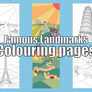 Famous Landmarks Digital Colouring Book / 9 Page Printable Coloring ...