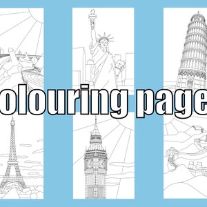 Famous Landmarks Digital Colouring Book / 12 Page Printable - Etsy