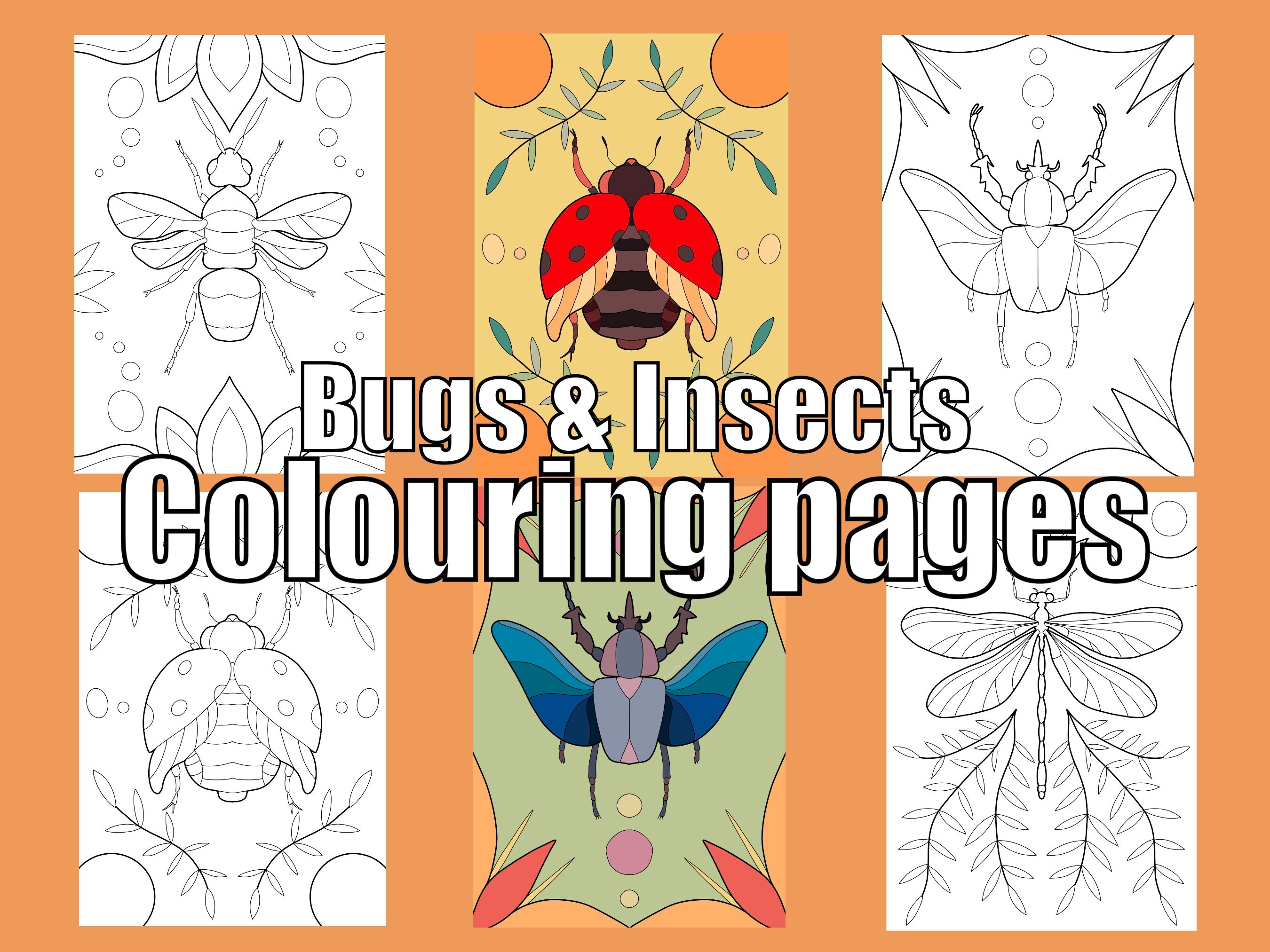 Bugs and Insects Digital Colouring Pages / 9 Page Printable Coloring ...