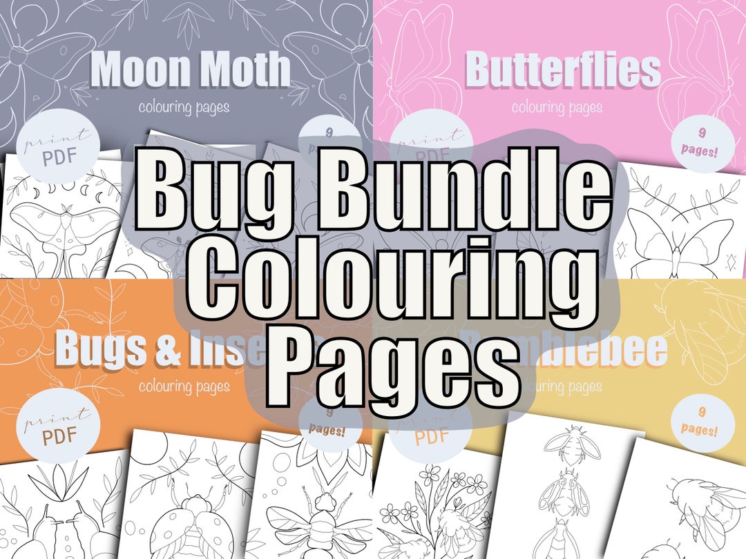 Bugs Bundle Colouring Pages / Pack of 4 Printable Coloring Pages ...