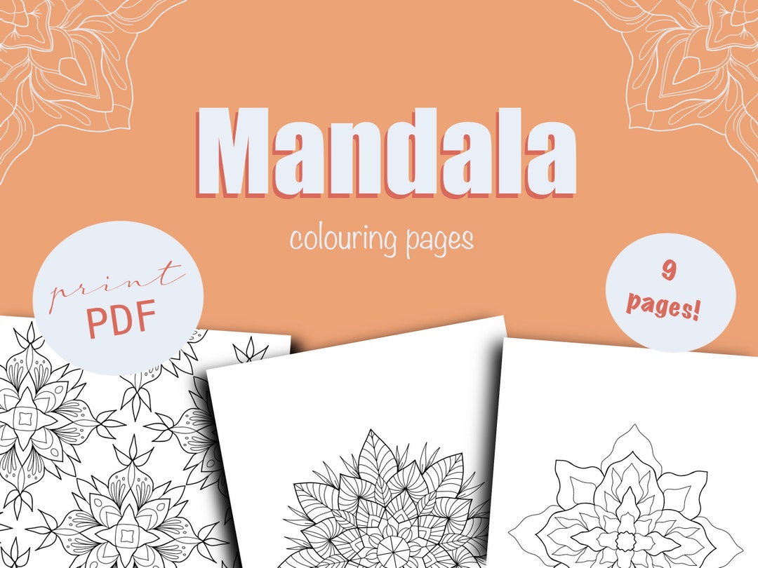 Relaxing Manadala Digital Colouring Book / 13 Page Printable Coloring ...