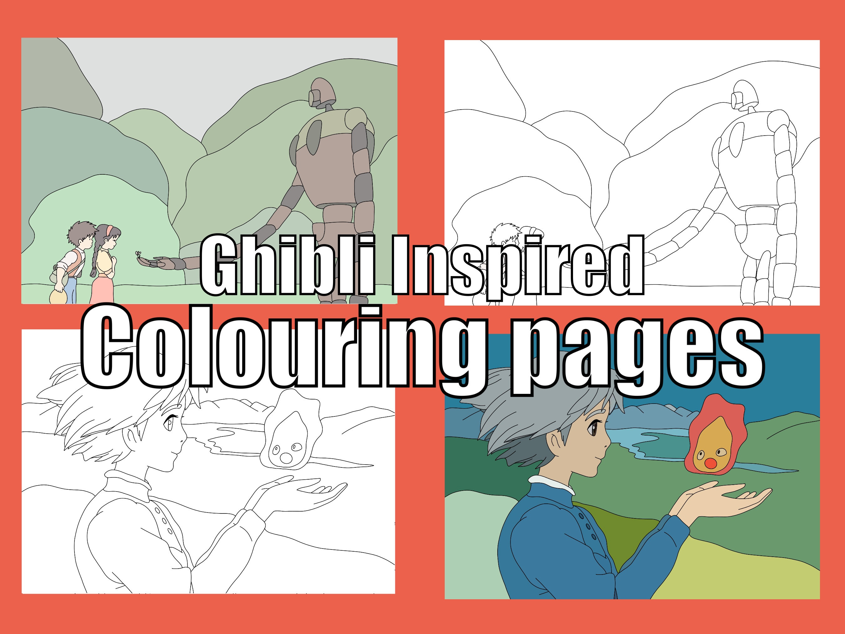 Ghibli Studio Inspired Digital Colouring Pages / 9 Page Printable ...