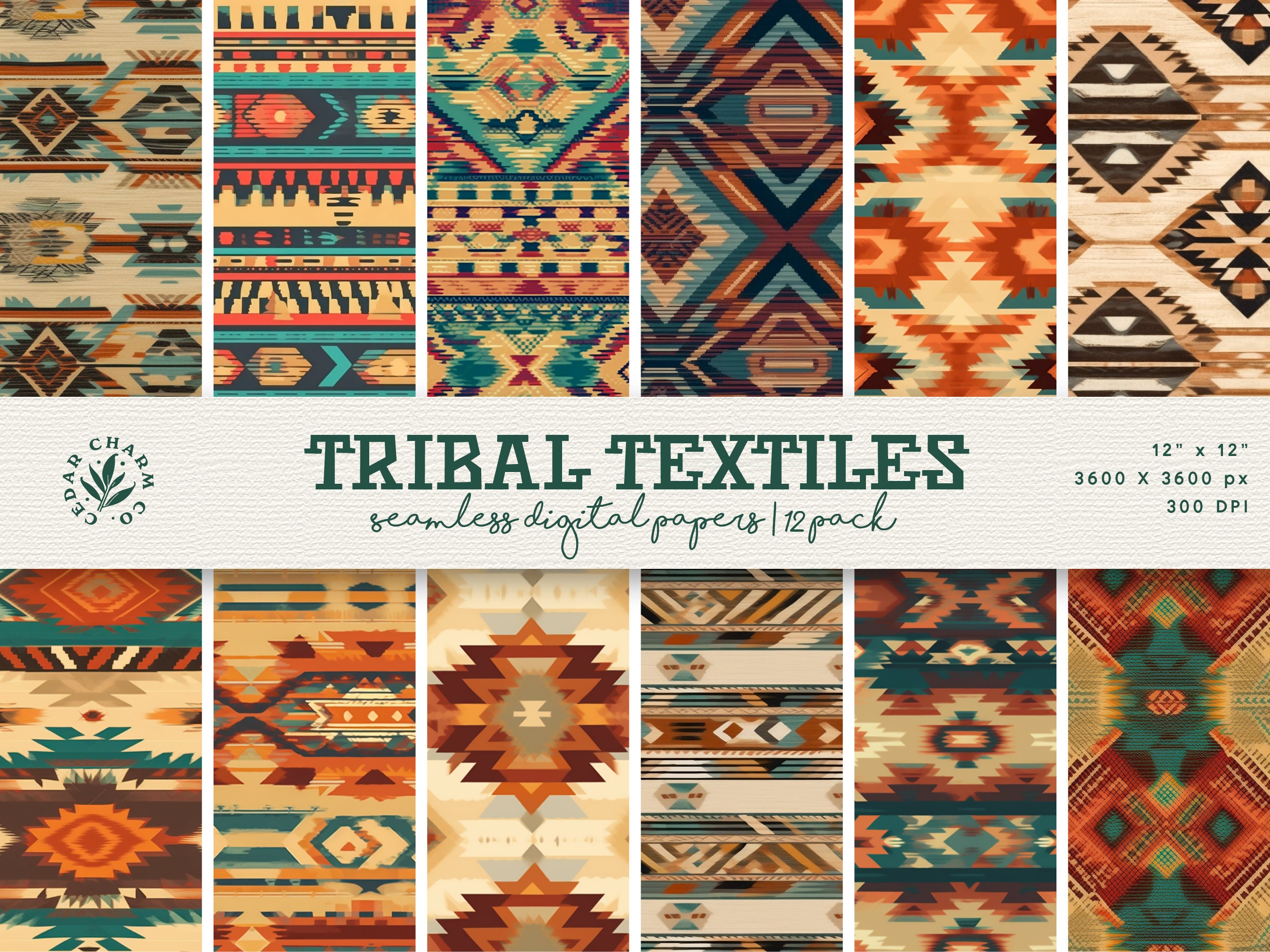 Tribal Textiles Digital Paper, Seamless Tribal Patterns, Traditional ...