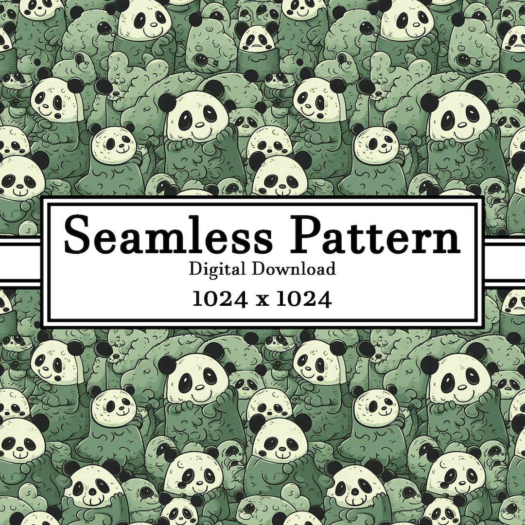Abstract Pandas Pattern Digital Download Seamless Background ...