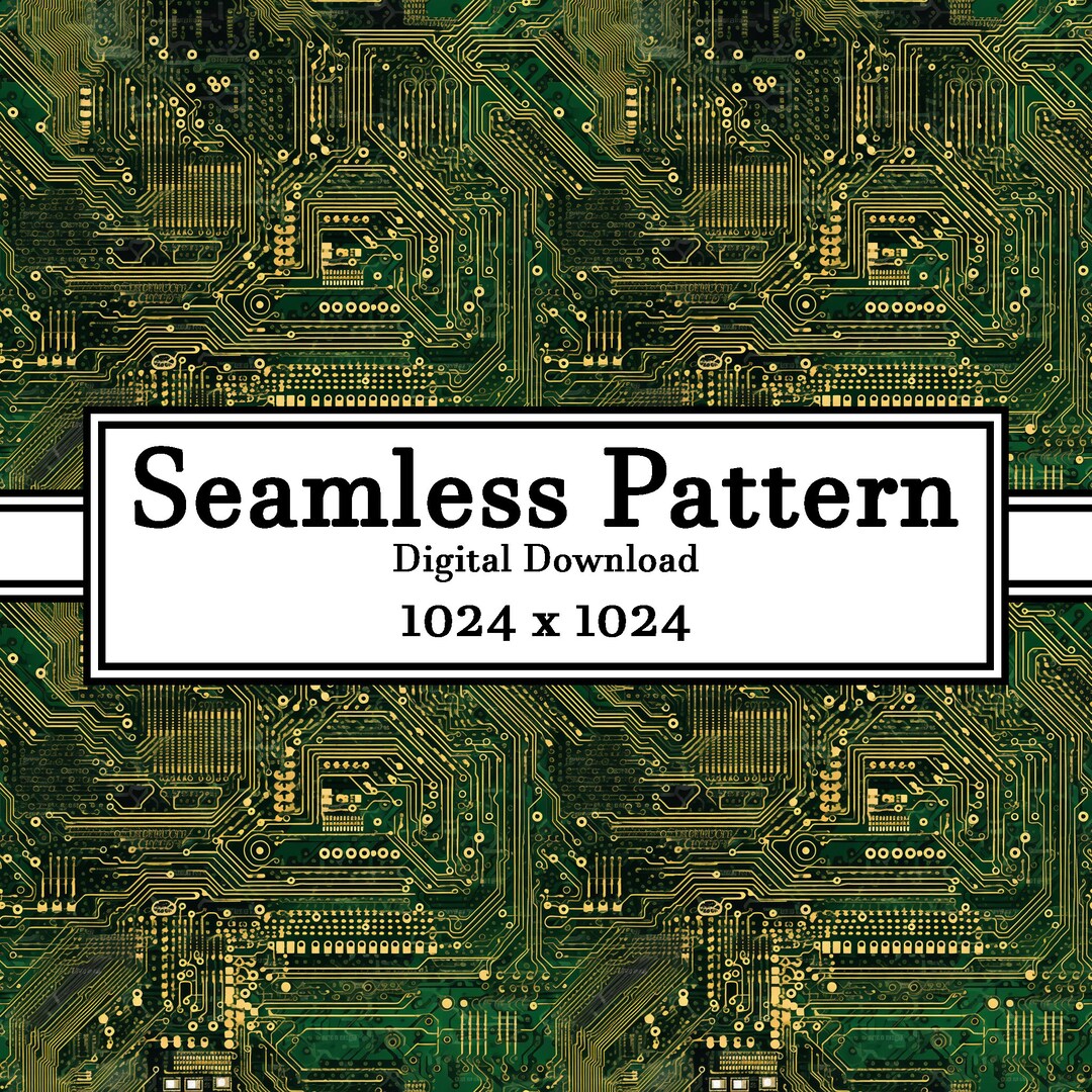 Computer Chip Board Motherboard Pattern Digital Download Seamless ...
