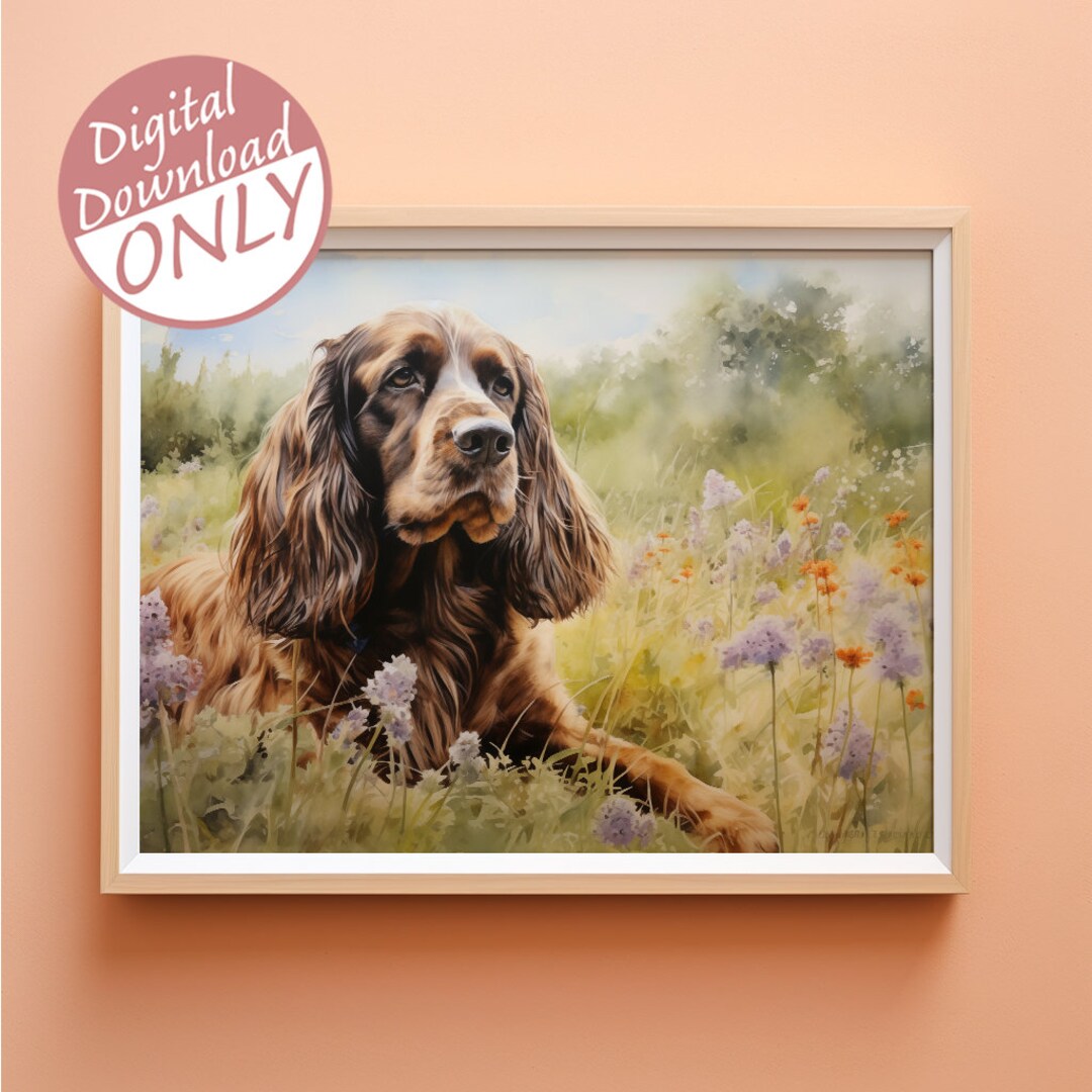 Cocker Spaniel Dog 2 - 4K Art Digital Painting Download - Etsy