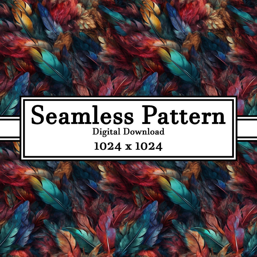 Feathers Pattern Digital Download Seamless Background Downloadable ...