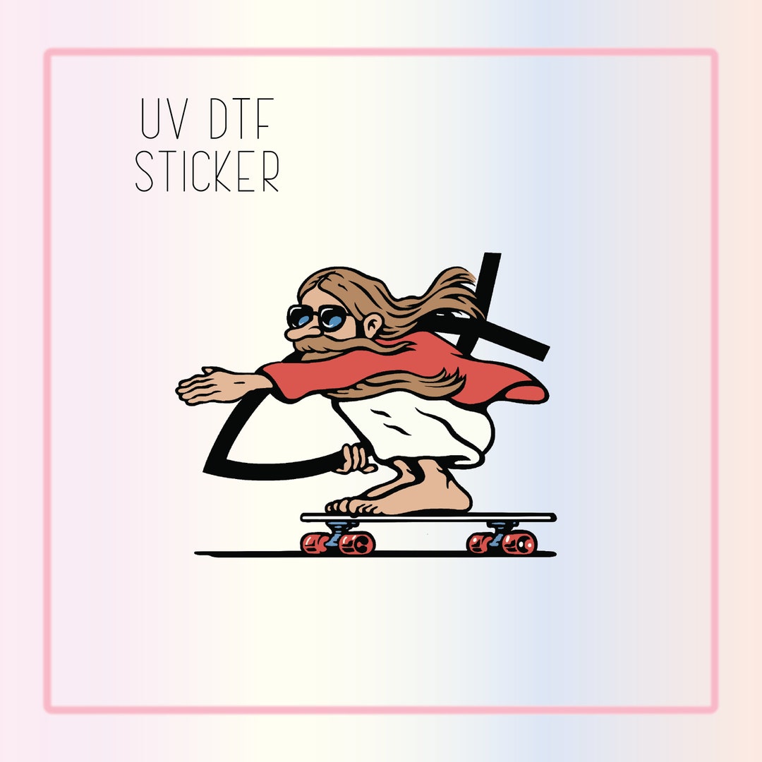 Jesus Skating | Christian Sticker | UV Dtf Cup Wrap | UV Dtf Sticker ...
