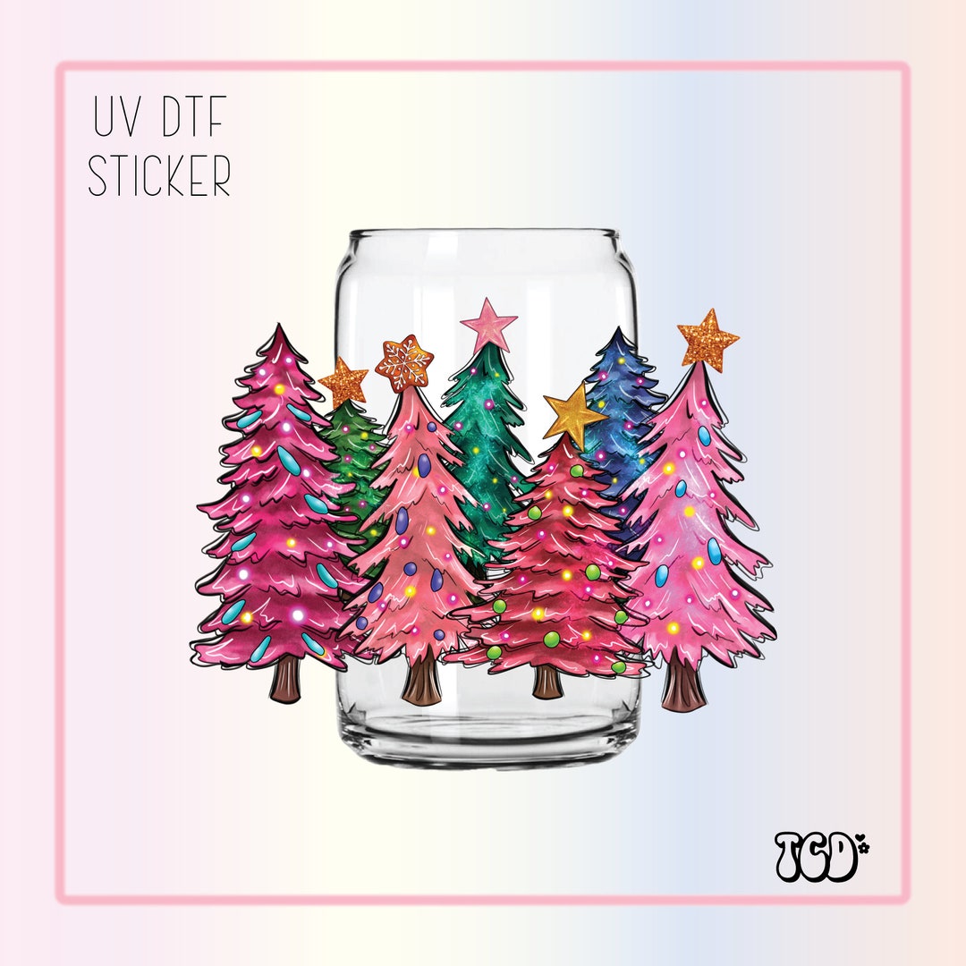 Christmas Trees Wrap | UV Dtf Cup Wrap | UV Dtf Sticker | Uv Dtf ...