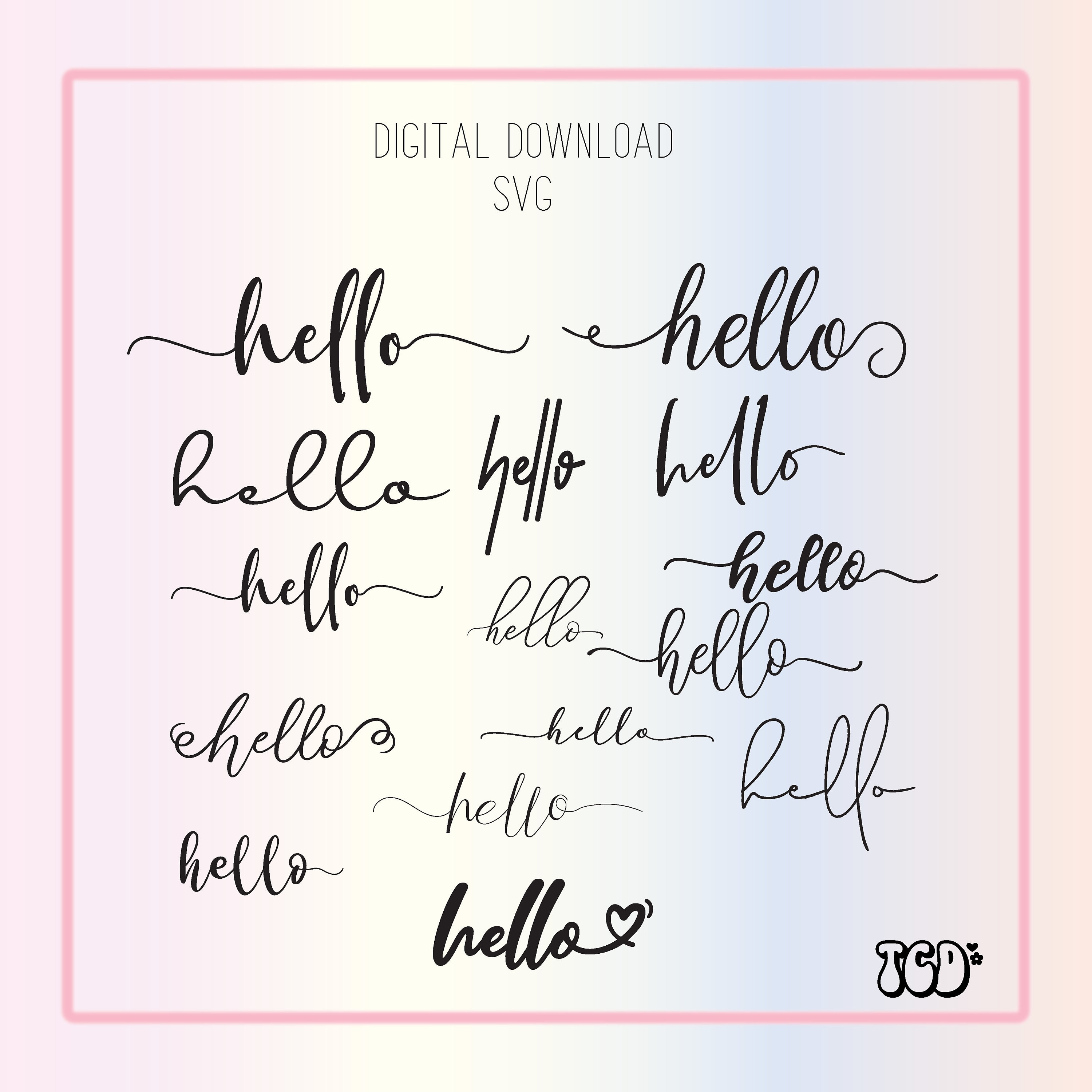 Hello Bundle Svg Welcome Svg Hello Sign Svg Svg Files for Cricut UV DTF ...