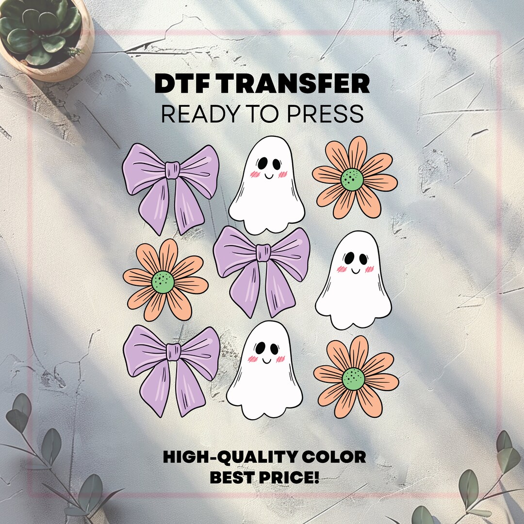 Cute Ghost Transfer | Halloween Dtf | Halloween DTF Transfer | Ready to ...