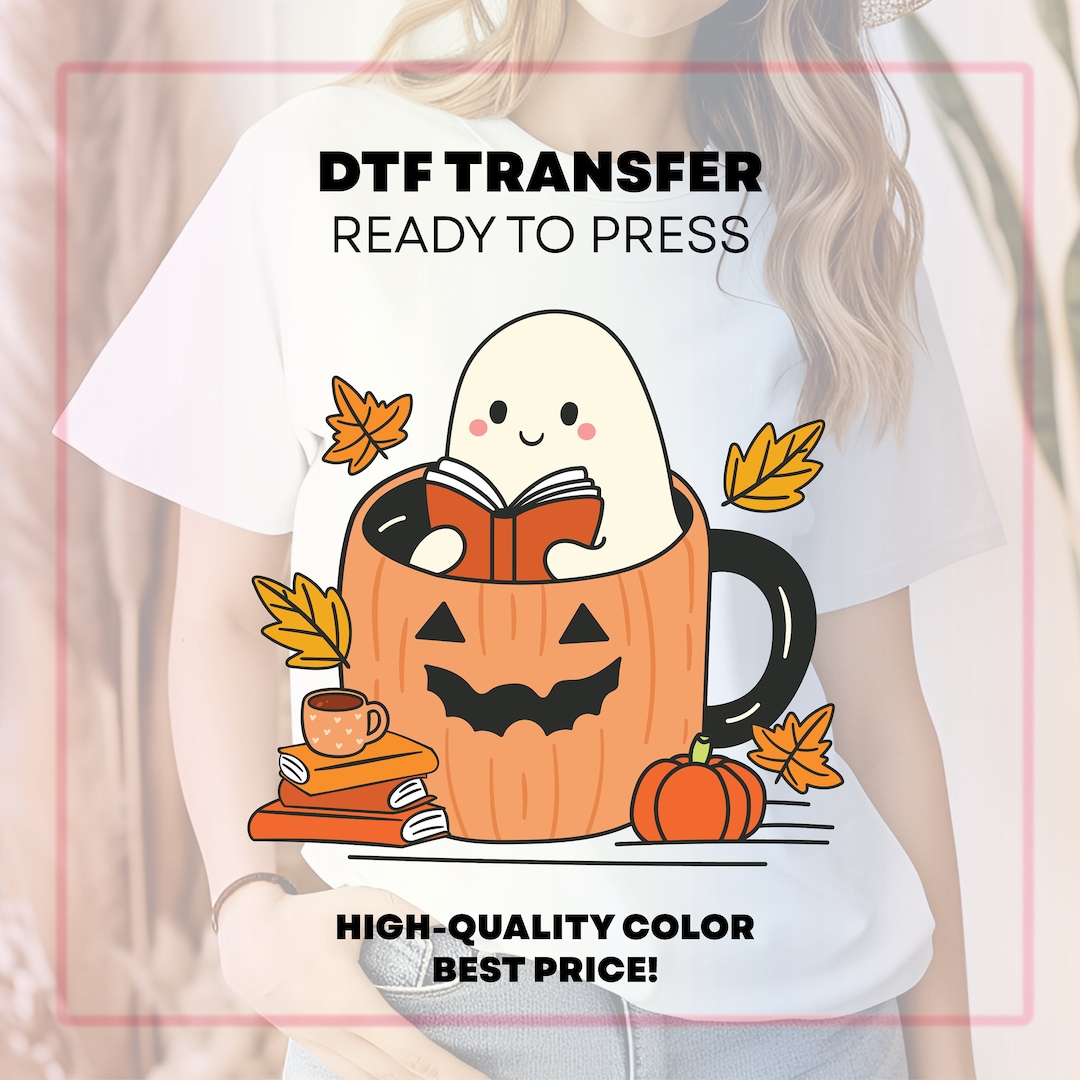 Cute Ghost Transfer | Halloween Dtf | Halloween DTF Transfer | Ready to ...