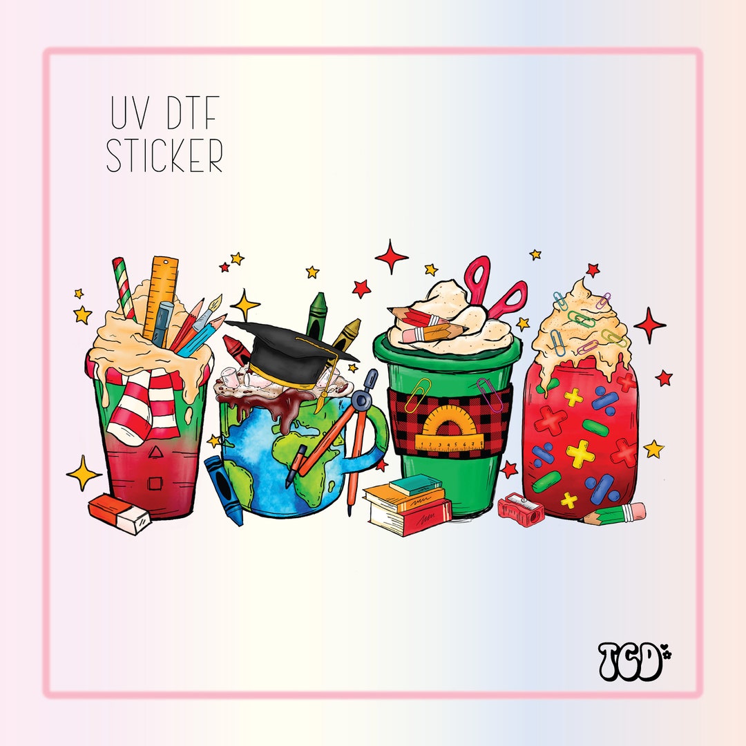 Teacher Sticker | UV Dtf Cup Wrap | UV Dtf Sticker | Stickers | Teacher ...