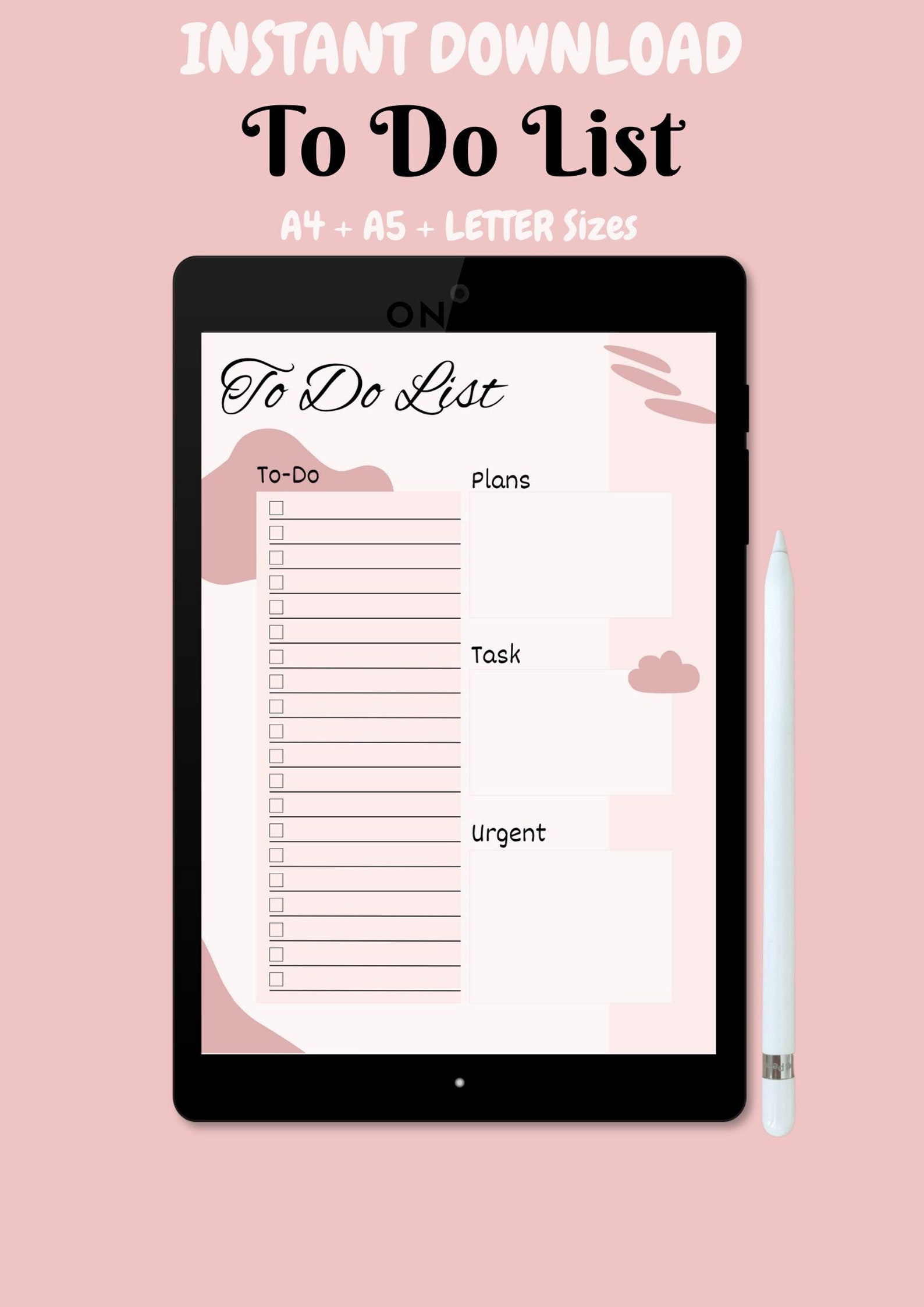 Minimalist to Do List Printable to Do List Digital iPad to Do List to ...