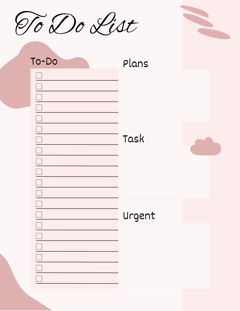 Minimalist to Do List Printable to Do List Digital iPad to Do List to ...