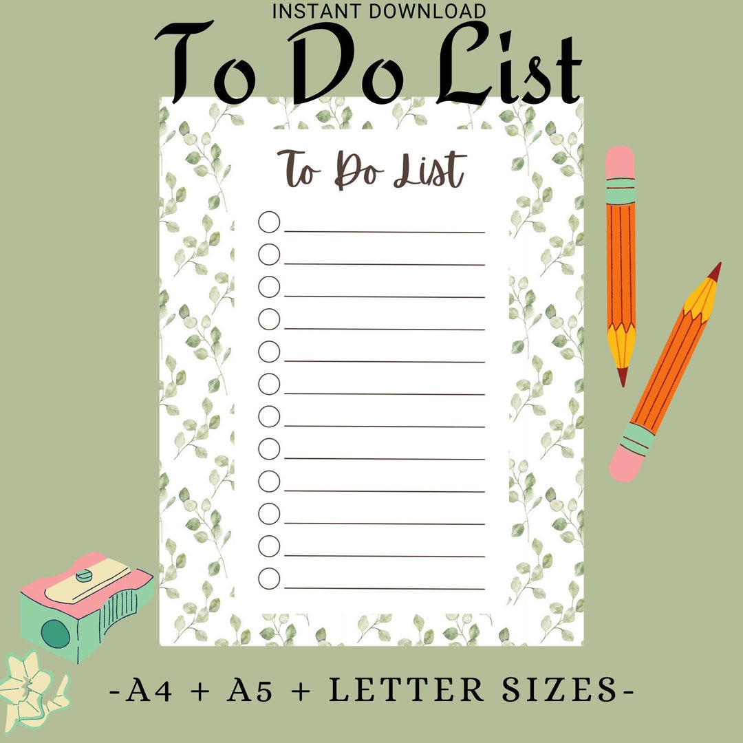 To Do List Printable to Do List Digital iPad to Do List to Do List ...