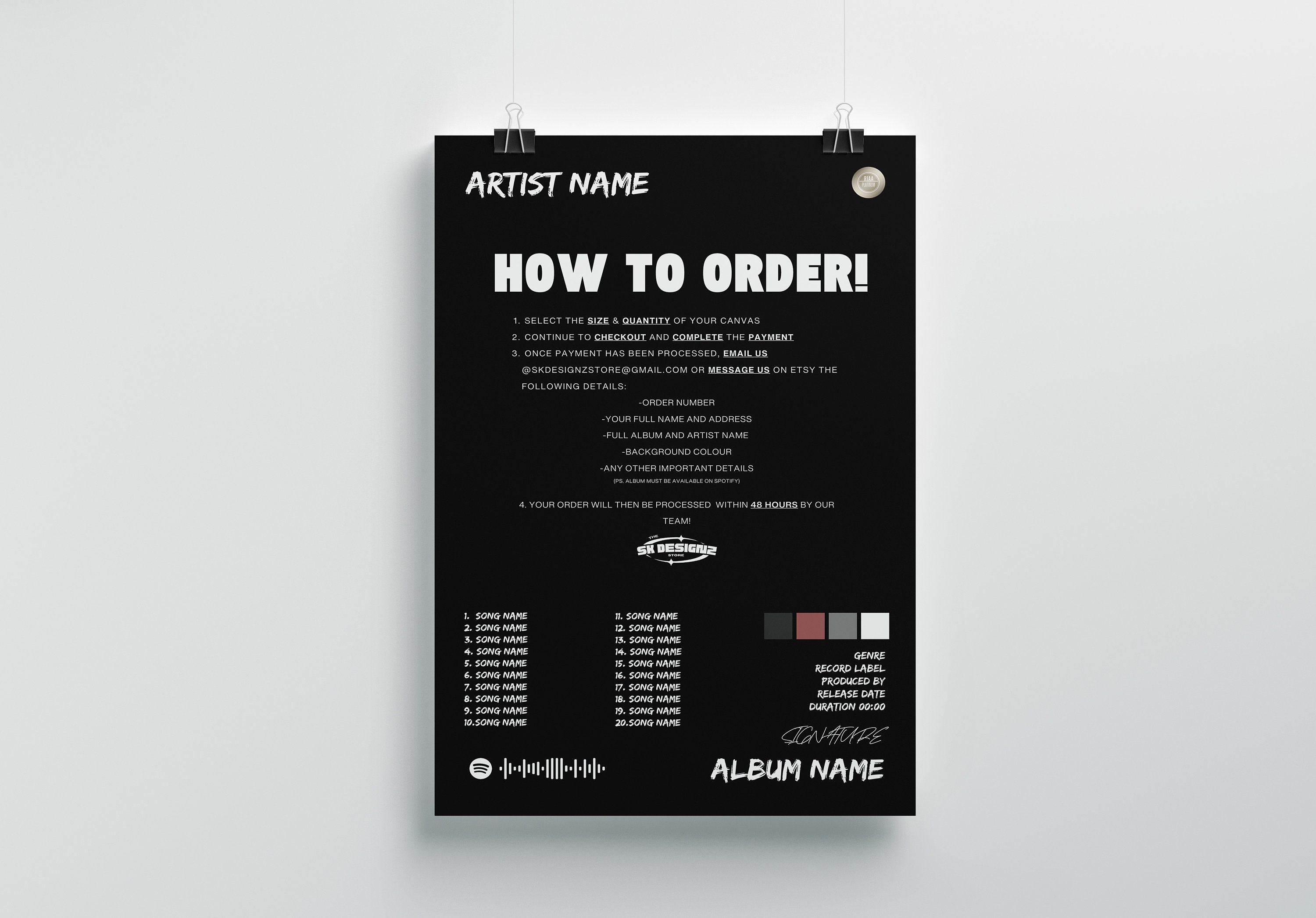 Custom Album Poster | Showcase Your Music Collection With Customisable ...