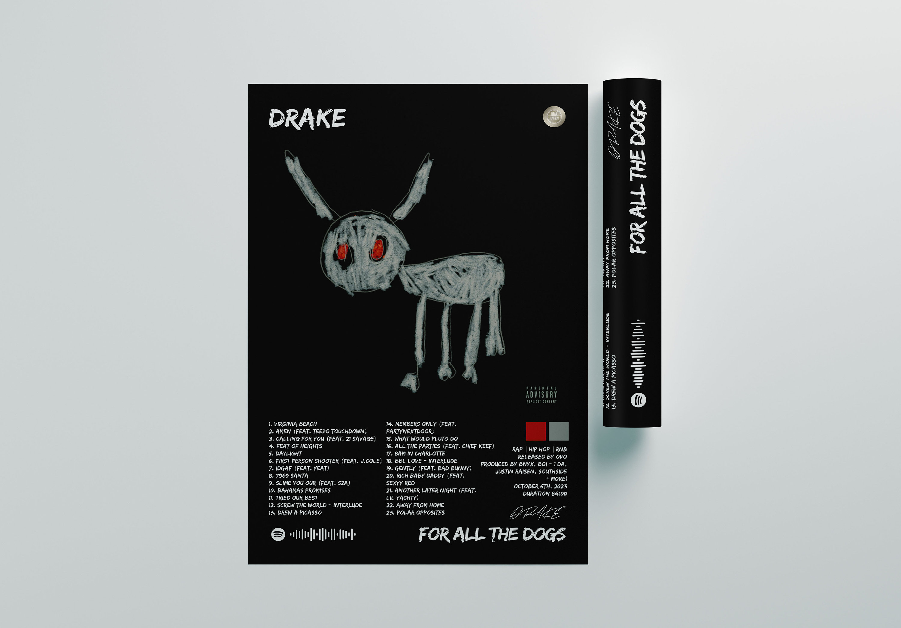Drake | For all the dogs | Drake Posters | Album Cover Poster | Album ...