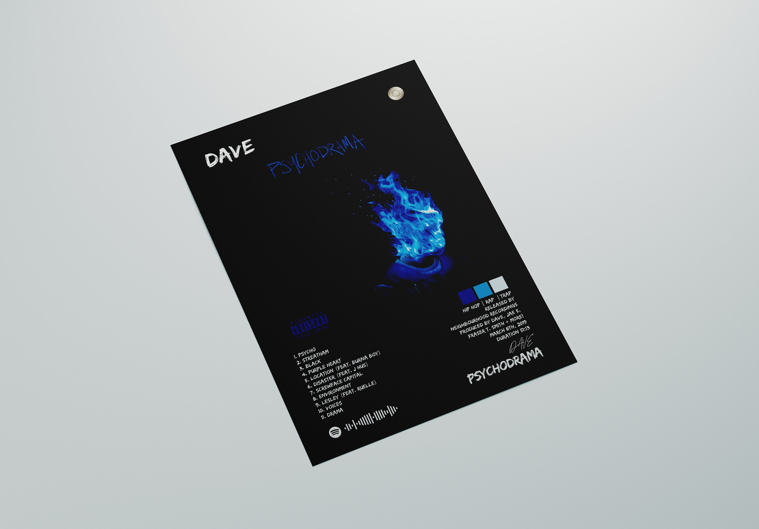 Dave | "psychodrama" | Dave Poster | Album Cover Poster | Album Cover ...