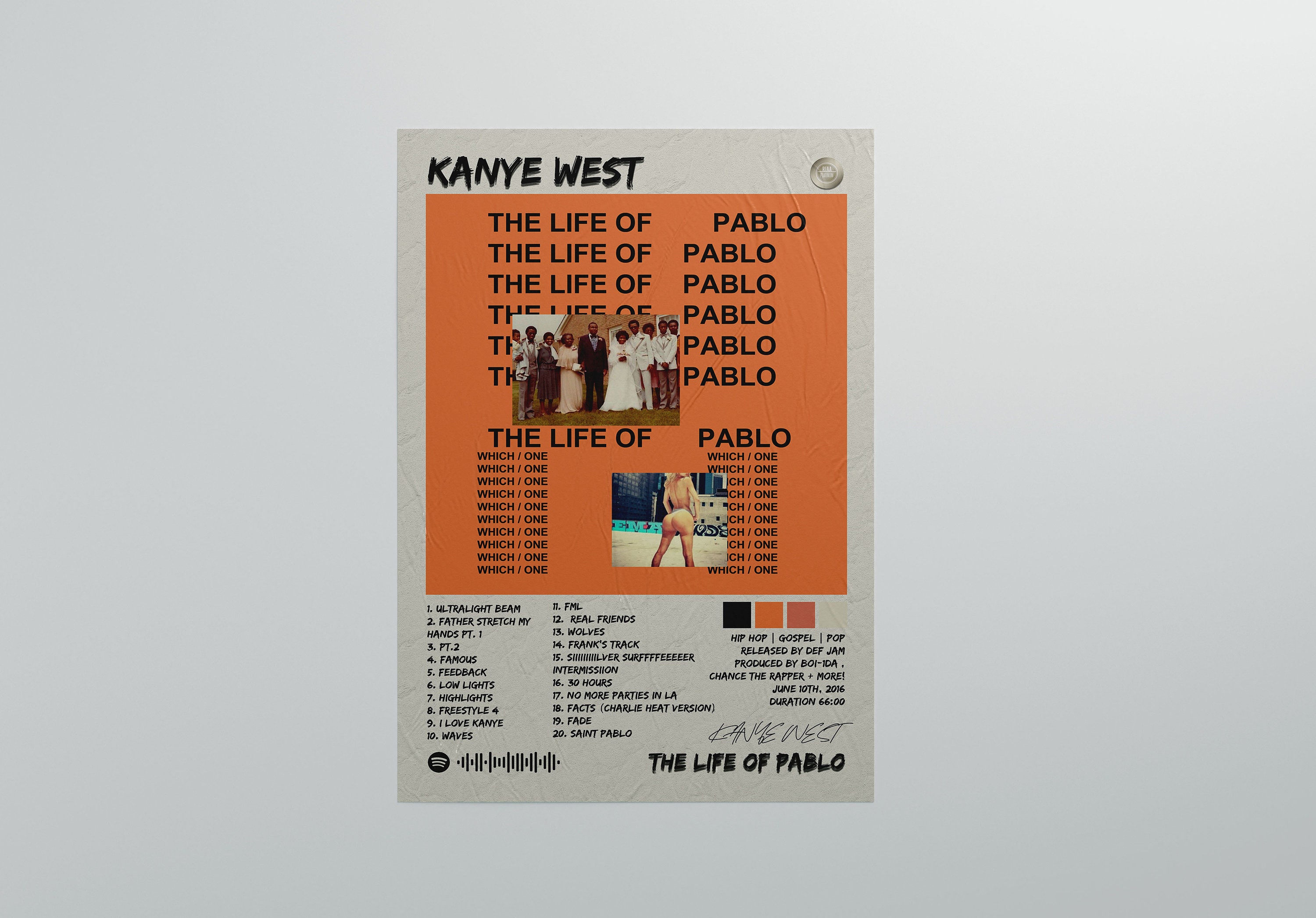 Kanye West Life Of Pablo Kanye West Poster Album Cover Poster