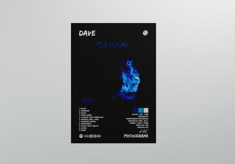 Dave | "psychodrama" | Dave Poster | Album Cover Poster | Album Cover ...