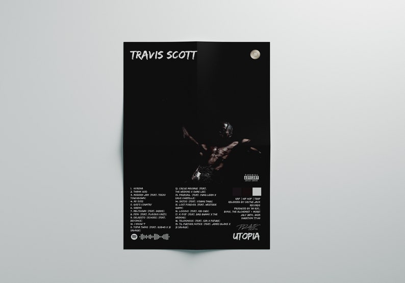 Travis Scott / Utopía / Cartel de Travis Scott / Póster de portada del ...