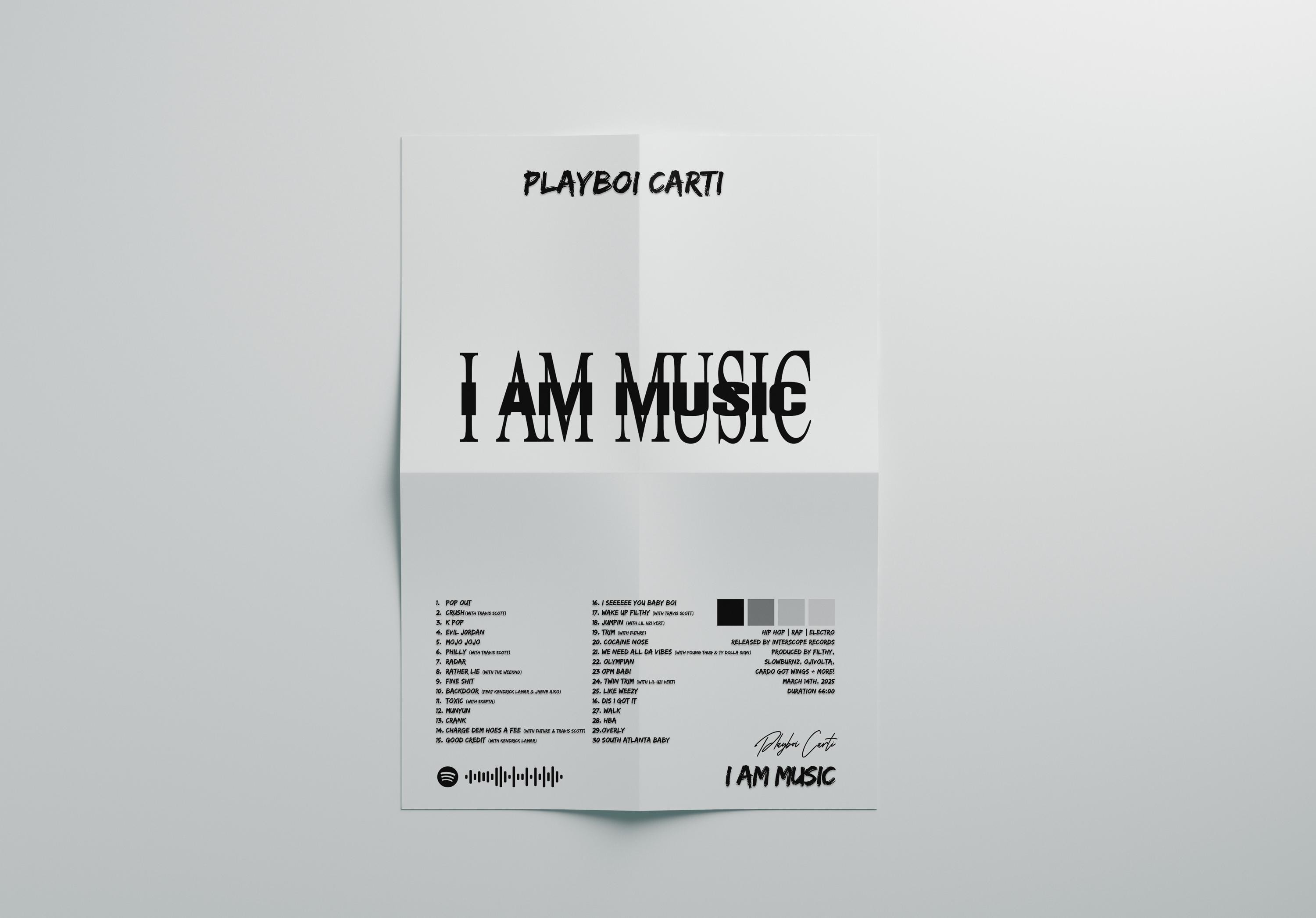 Playboi Carti | "i Am Music" | Playboi Carti Poster | Albumposter ...